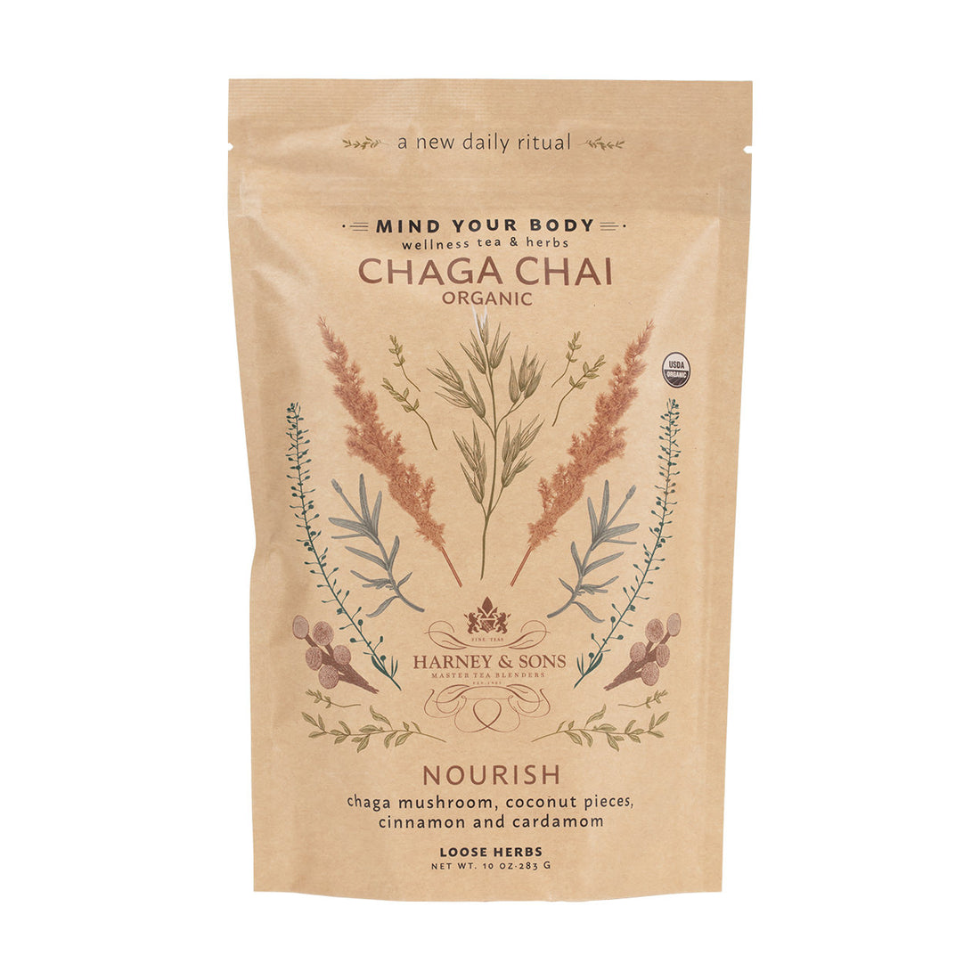 Organic Chaga Chai Tea - Nourish Wellness Blend - Harney & Sons Fine Teas