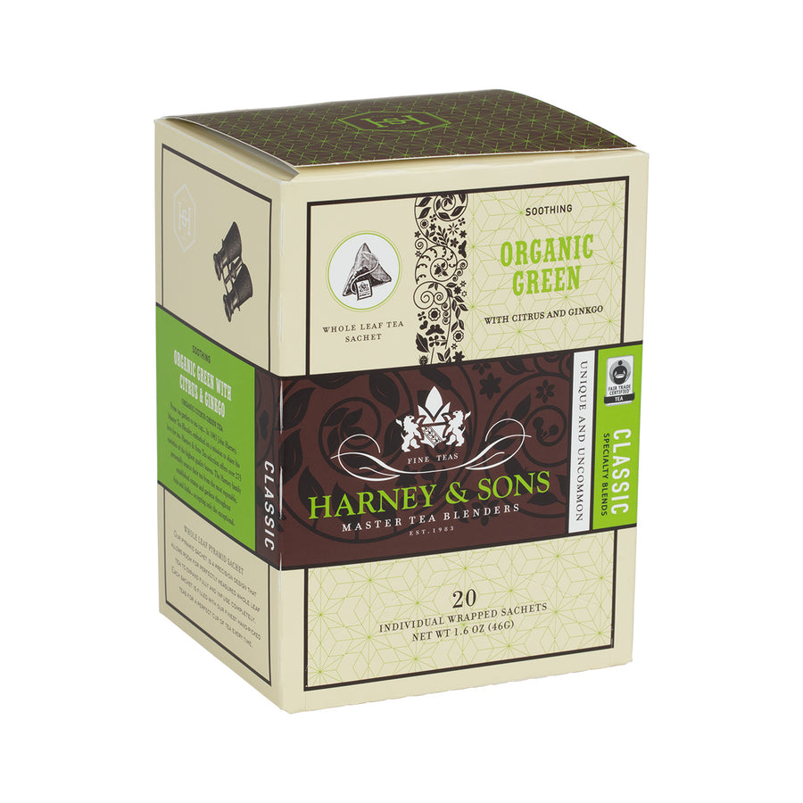 Organic Green w/ Citrus & Ginkgo | Box of 20 Sachets - Harney & Sons ...