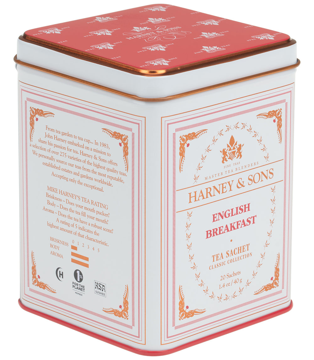 English Breakfast Keemun Tea, 20 Sachets - Tin Harney & Sons - Harney ...