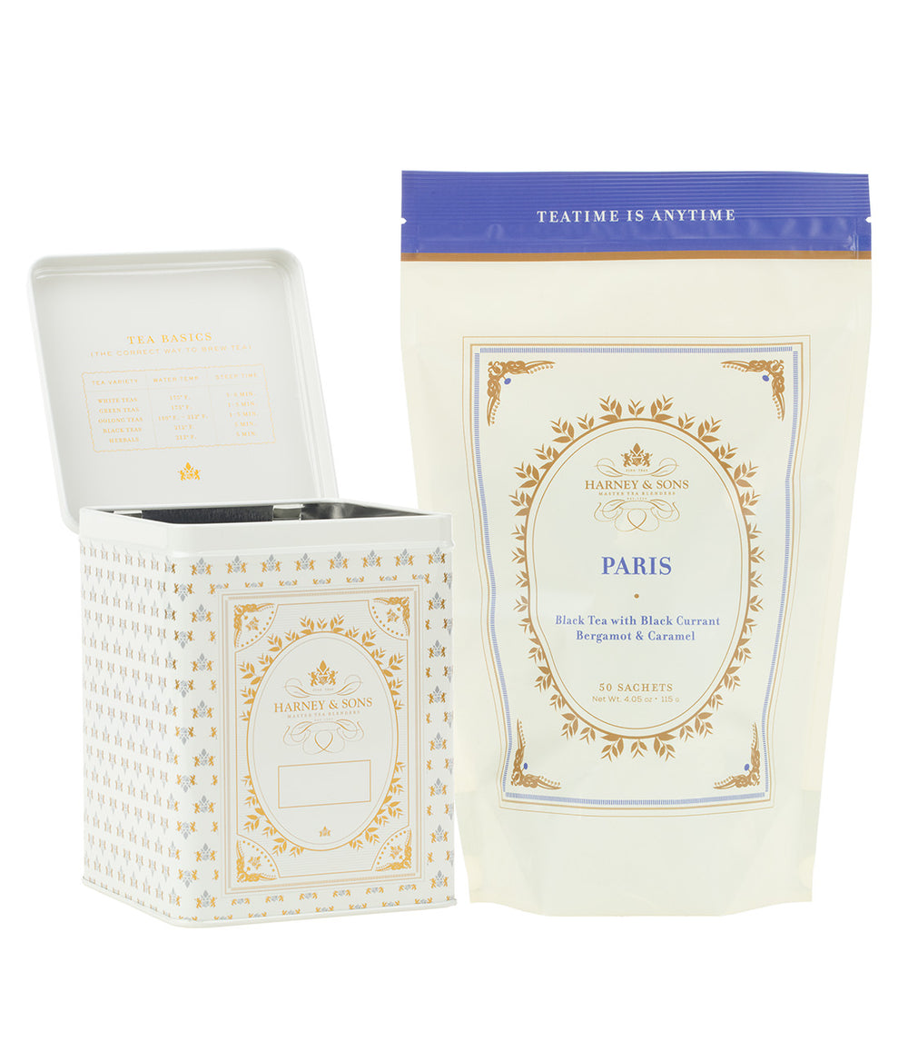 Harney & Sons 50 CT Hinged Canister Bundle - Paris Sachets - Harney ...