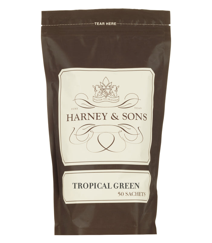 Tropical Green - 50 Sachets - Flavored Green Tea - Harney & Sons Fine Teas